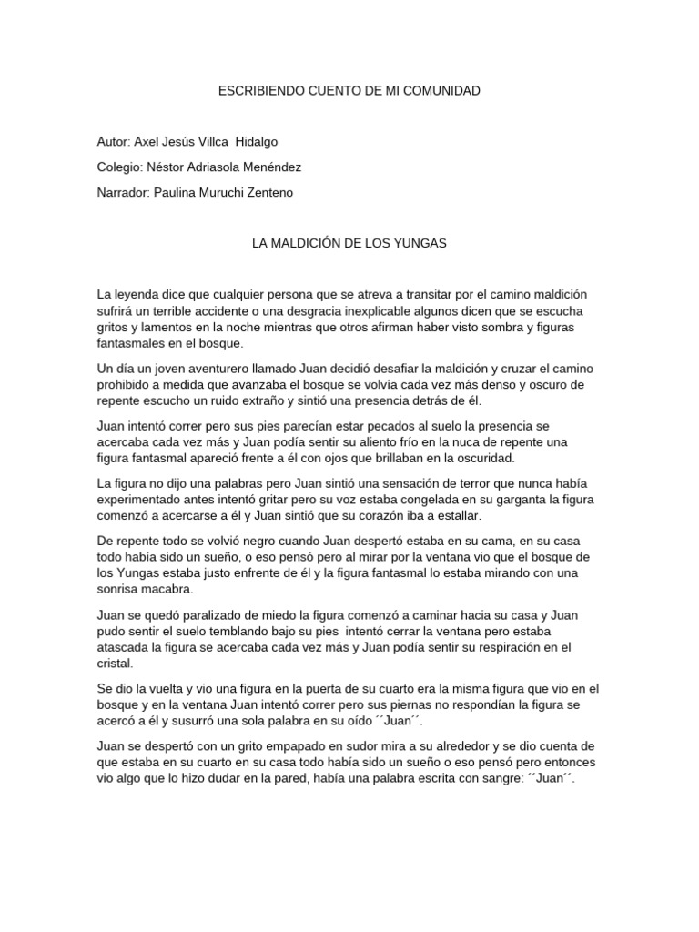 La Maldición de los Yungas: Un Cuento de Terror | PDF