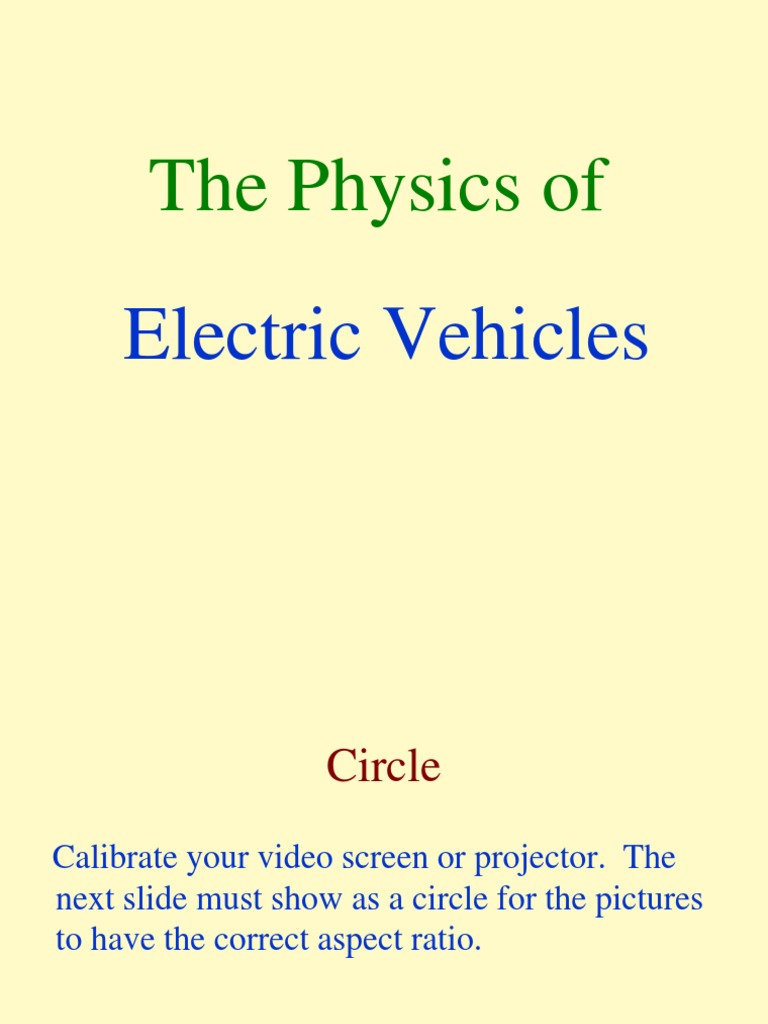 Physics of Electric Vehicles Explained | PDF | Technology & Engineering