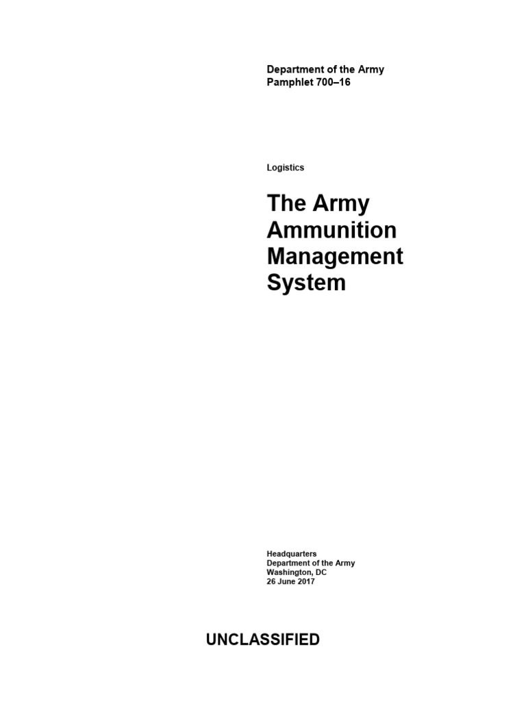 Army Ammunition Management Guide | PDF | Missile