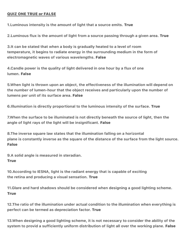 Utilisation Quiz One and Two | PDF | Fluorescent Lamp | Incandescent Light Bulb