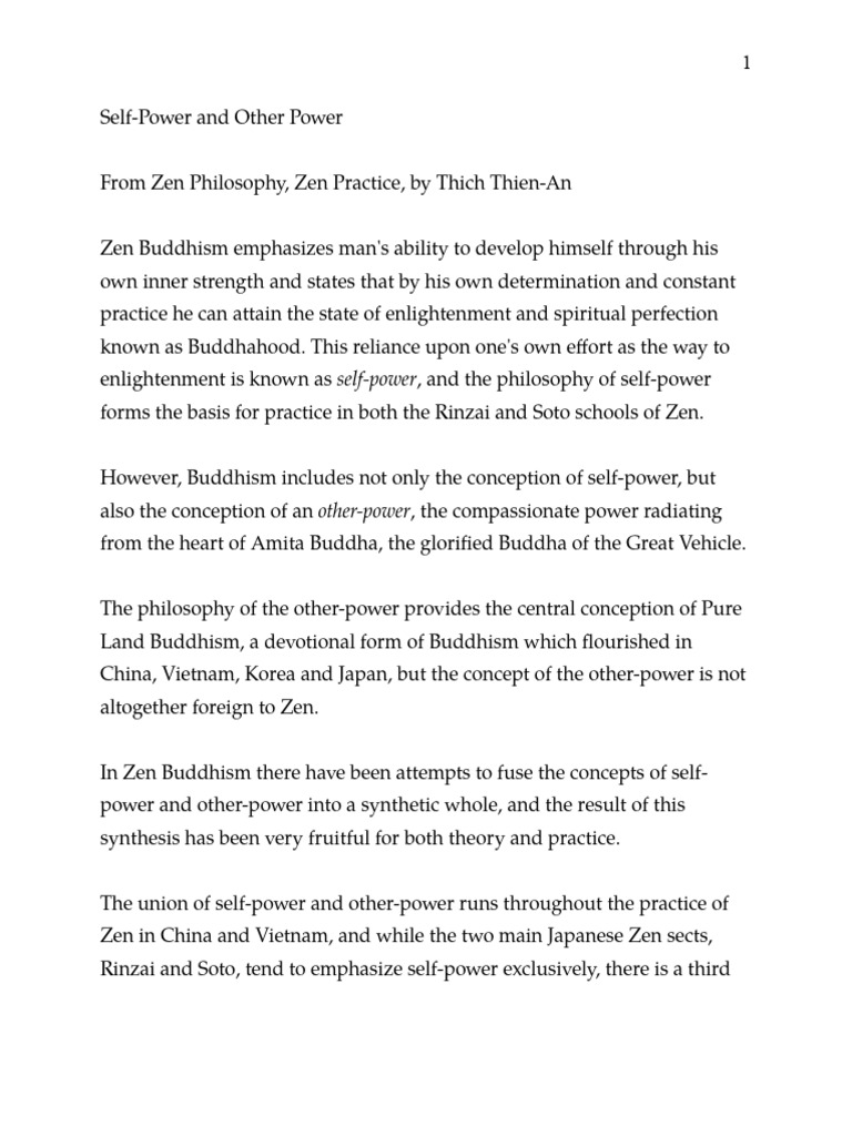 Self-Power vs. Other-Power in Zen Buddhism | PDF | Zen | Enlightenment ...