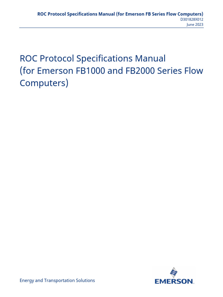 ROC Protocol Specifications Manual (For Emerson FB Series Flow Computers | PDF | Pointer ...