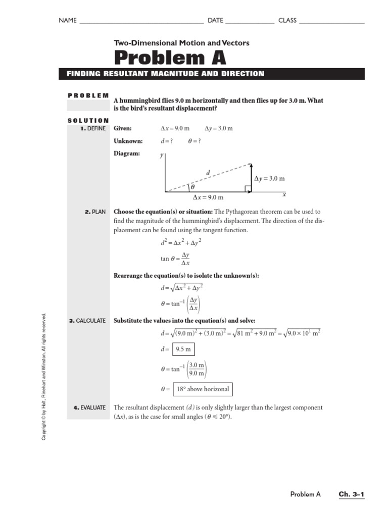 Resultant Displacement in Motion Problems | PDF | Wound | Euclidean Vector