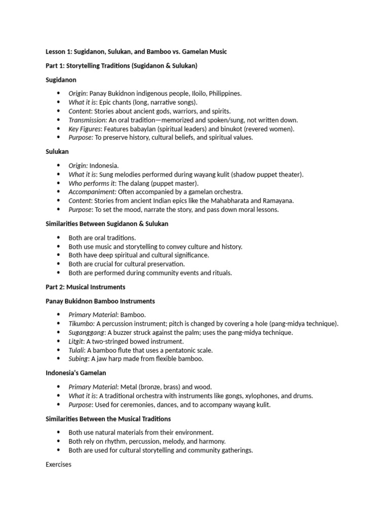 Lesson 1 - Sugidanon Sulukan | PDF | Musical Instruments | Musicology