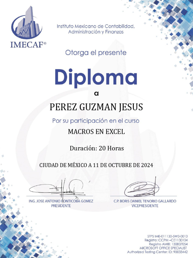 Excel Macros IMECAF | PDF