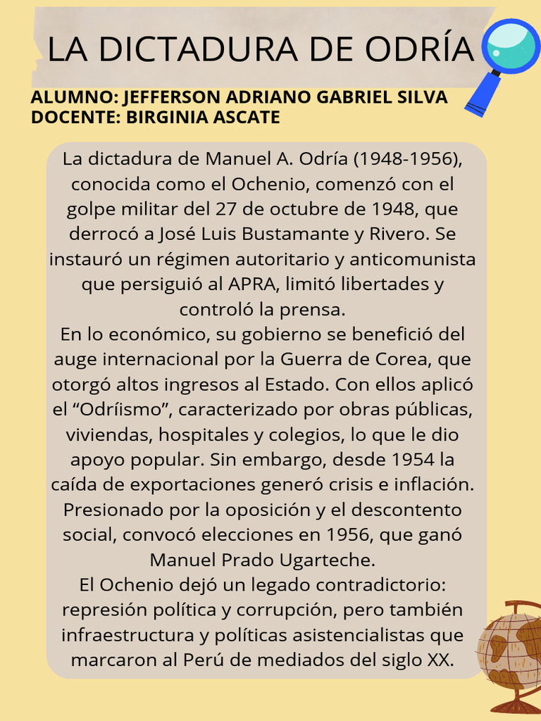 La dictadura de Odría: legado y crisis | PDF