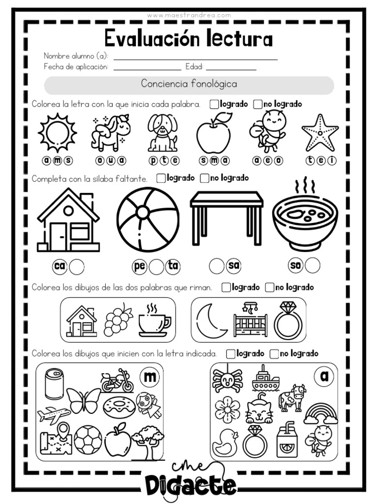 Evaluacion Lectura Conciencia Fonologica | PDF