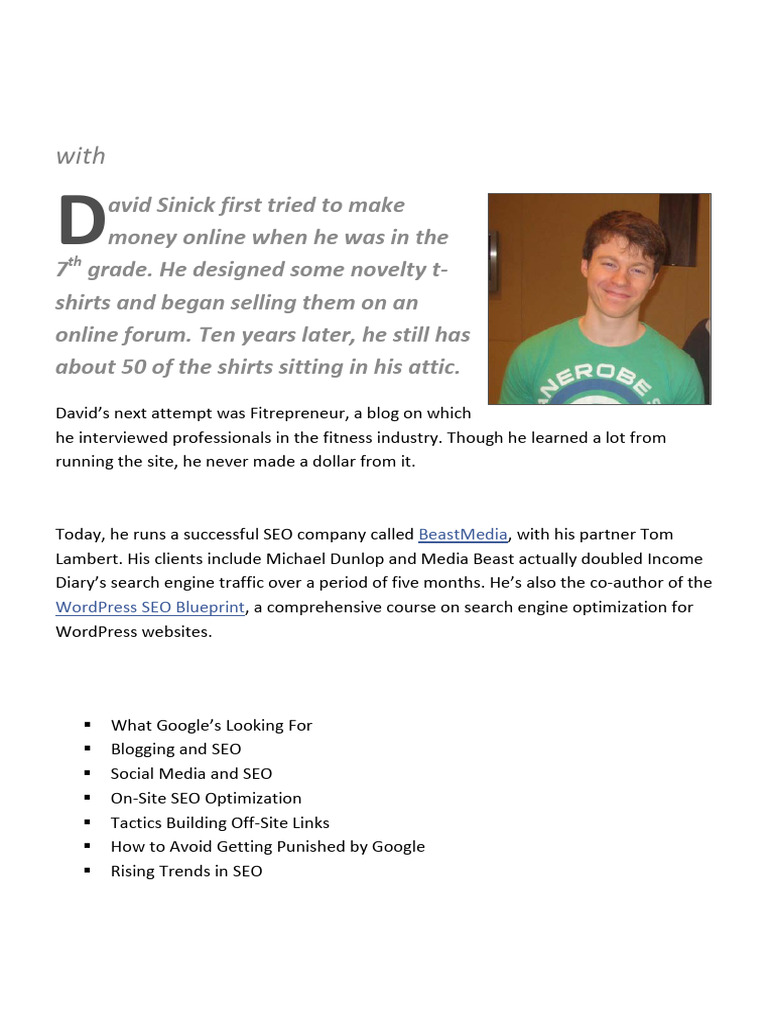 SEO Strategies by David Sinick | PDF | Search Engine Optimization ...
