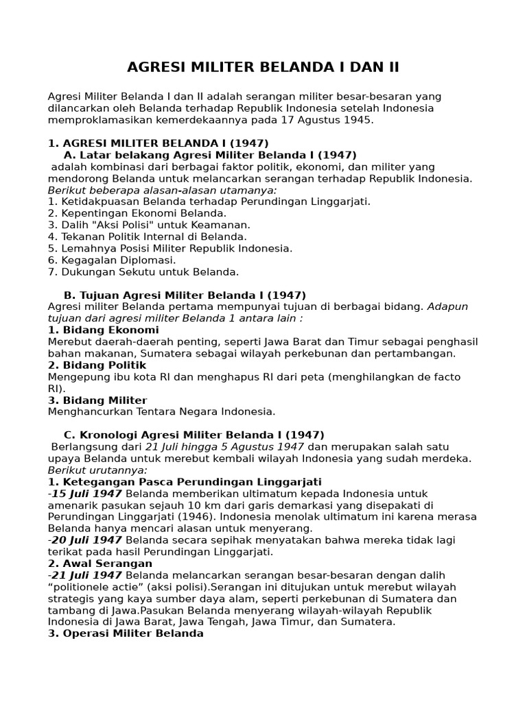 Agresi Militer Belanda 1947-1949 | PDF
