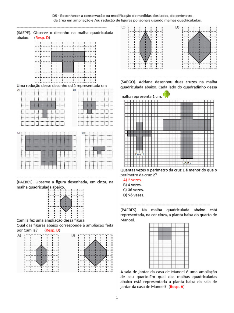 D5 (5º ANO - Mat.) - Blog do Prof. Warles | PDF | Metro