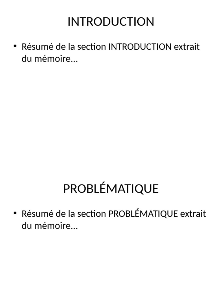 Présentation PowerPoint du Mémoire | PDF