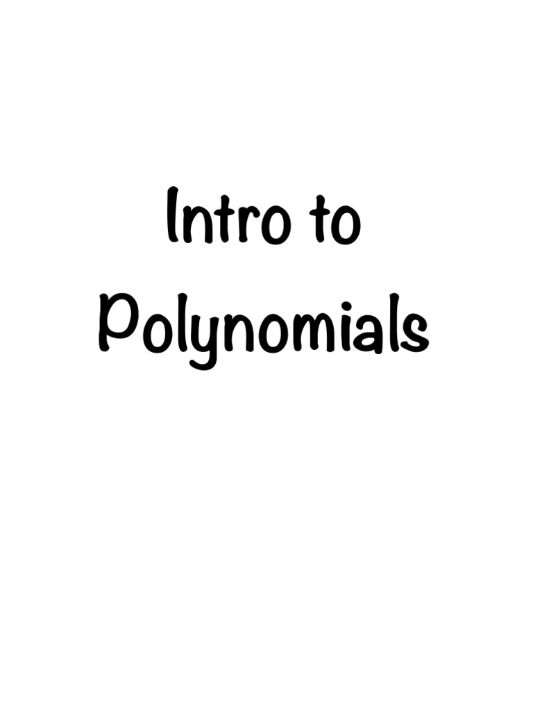 Introduction to Polynomials | PDF | Polynomial | Arithmetic