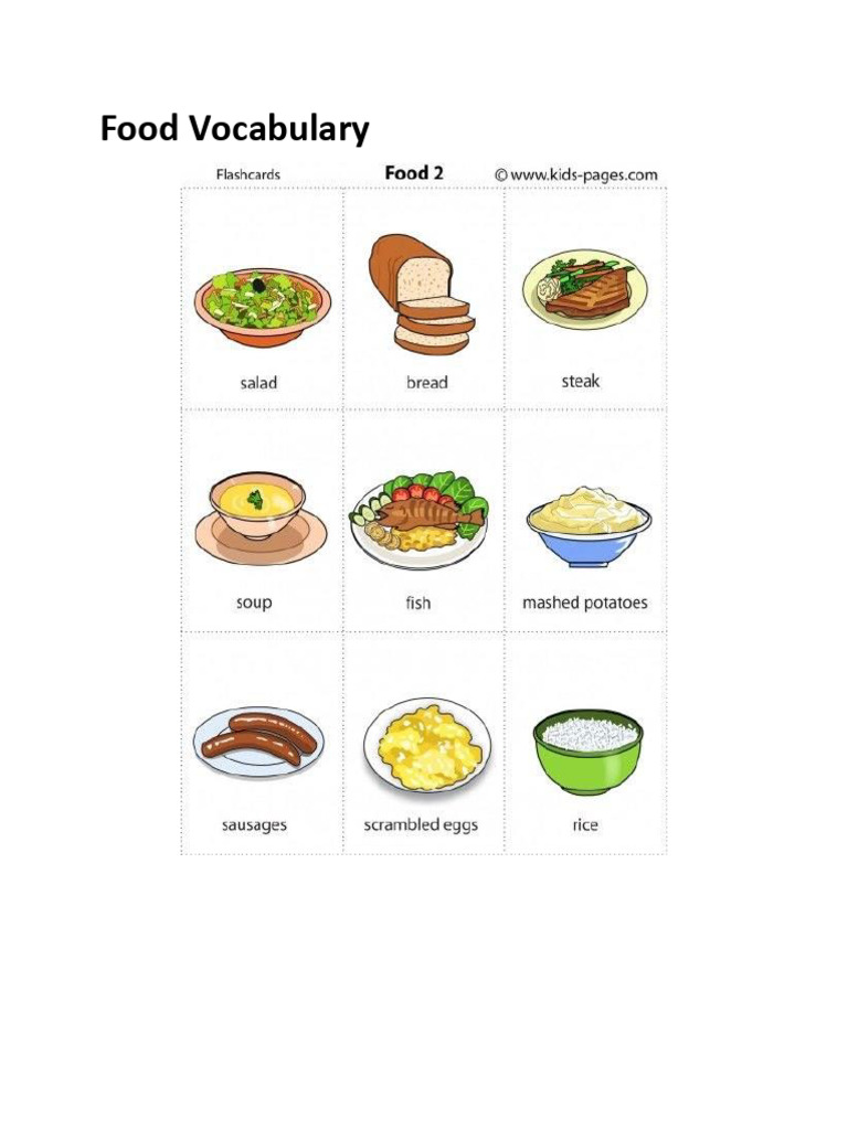 Food Vocabulary | PDF