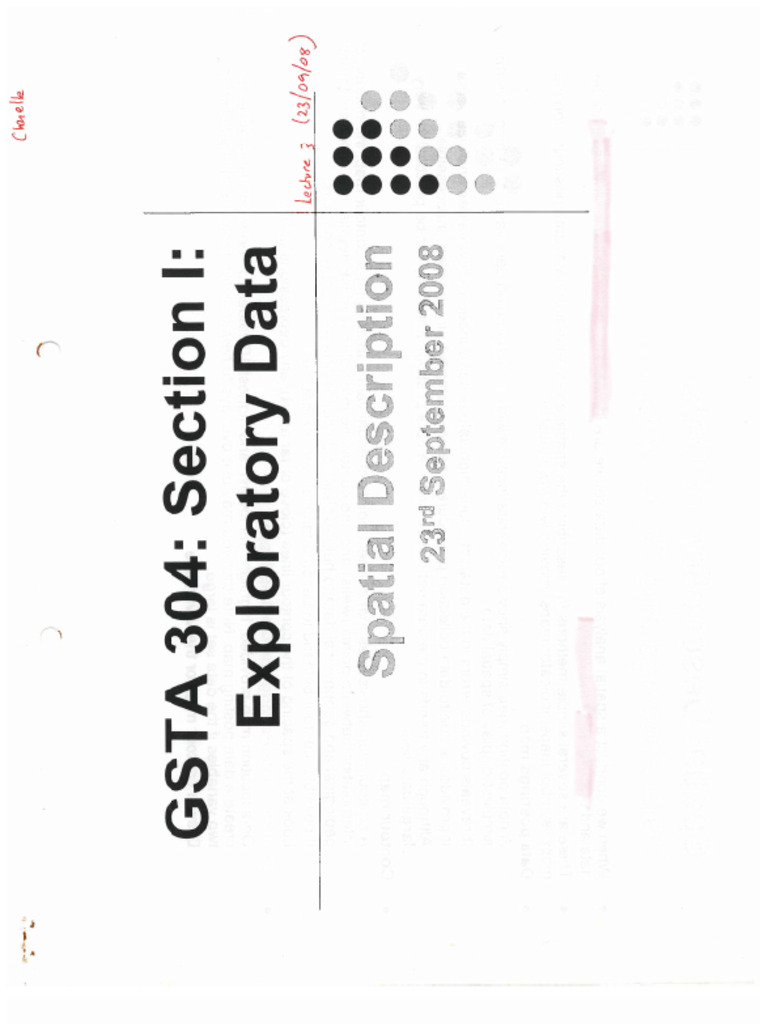 Exploratory Data - Spatial Description | PDF