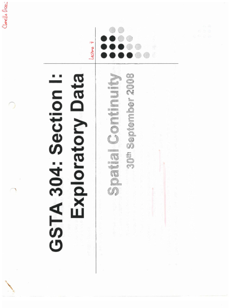 Exploratory Data - Spatial Continuity 2 | PDF