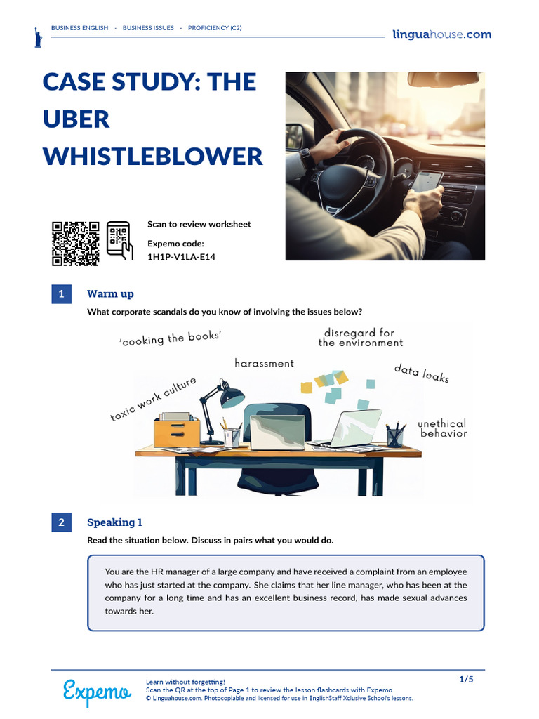 Case Study The Uber Whistleblower American English Teacher C2 | PDF