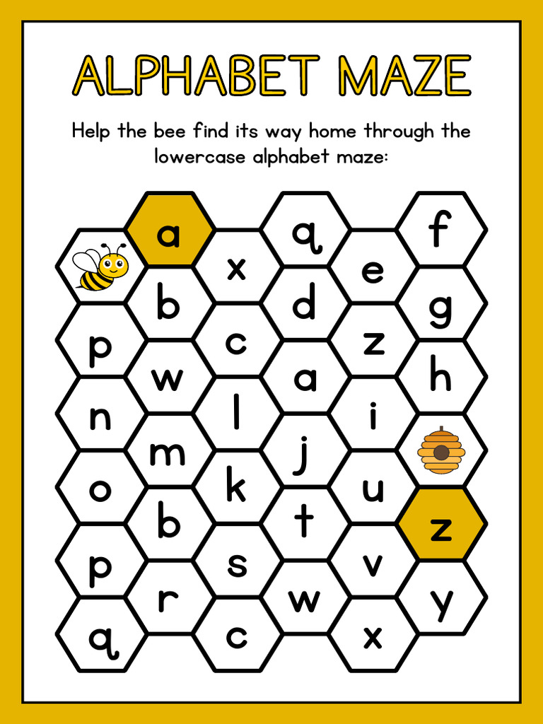 Alphabet Maze Worksheet | PDF