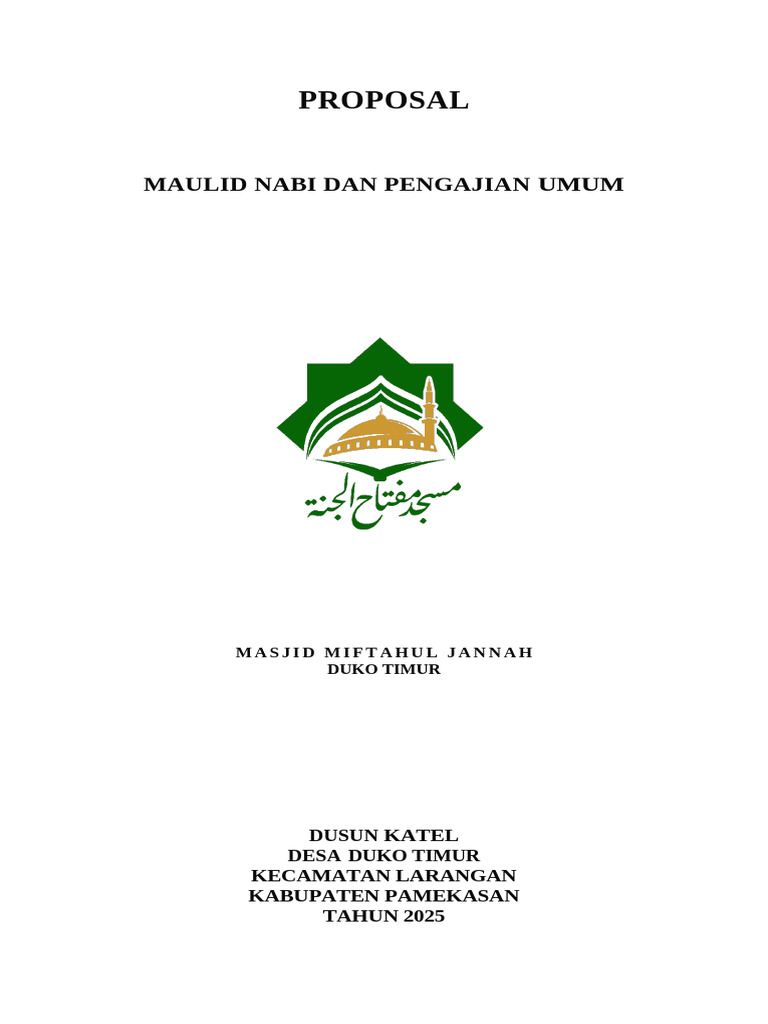 Proposall Pengajian Miftahul Jannah | PDF