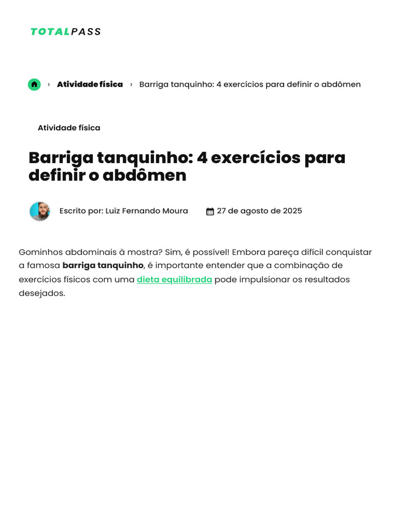 Exercícios para Barriga Tanquinho | PDF | Músculo