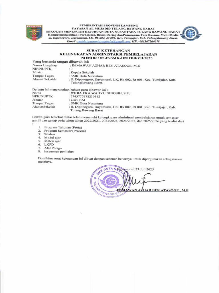 Surat Keterangan | PDF