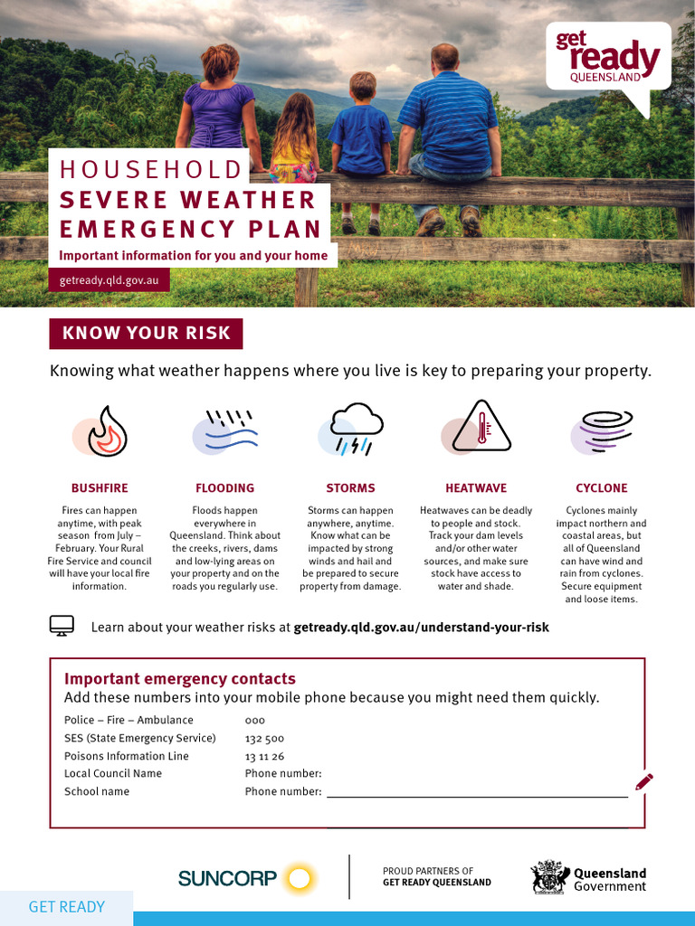 GRQ Household Severe Weather Emergency Plan | PDF | Flashlight | Severe ...