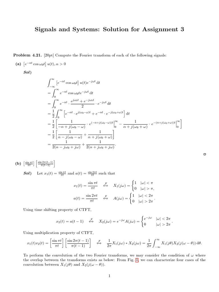 SS Assignment3 Solution | PDF | Convolution | Electrical Engineering