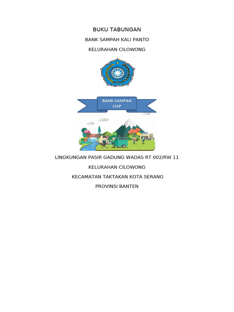 Cover Buku Tabungan Kali Panto | PDF