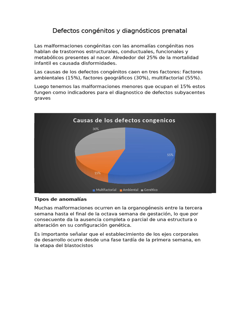 Diagnóstico Prenatal de Defectos Congénitos | PDF