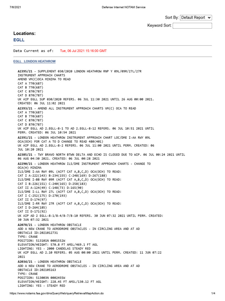 EGLL NOTAMS | PDF | Aerospace Engineering | Telecommunications Engineering