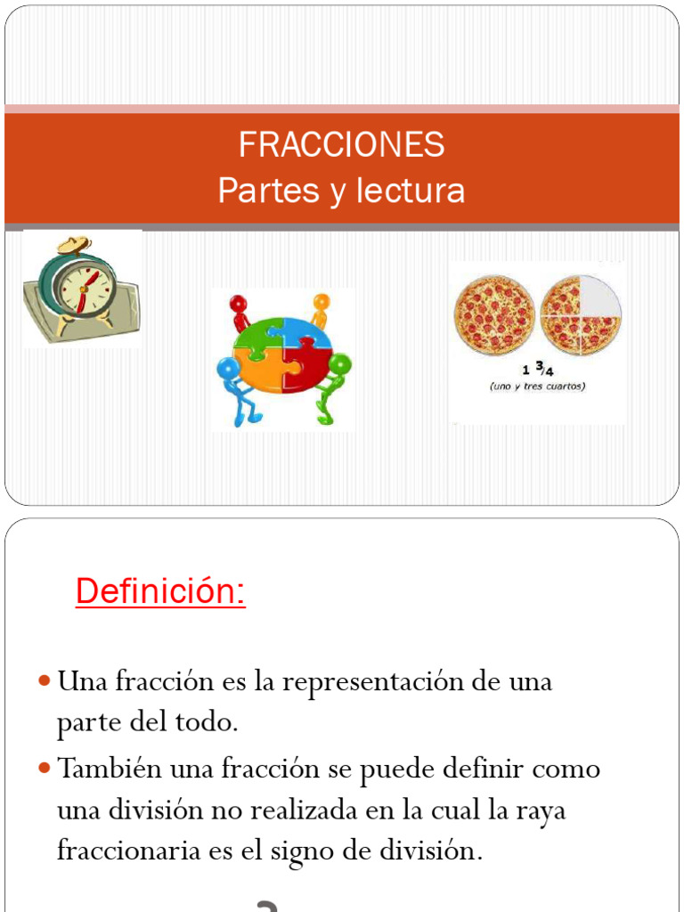 Lectura y partes de fracciones | PDF
