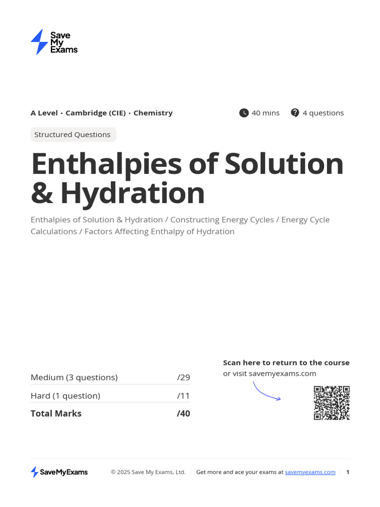 Enthalpies of Solution | PDF | Solvation | Salt (Chemistry)