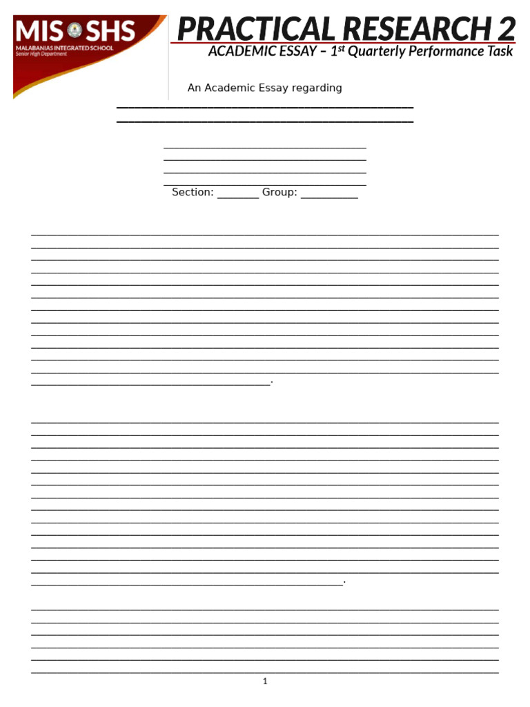Sample Format Acad Essay | PDF