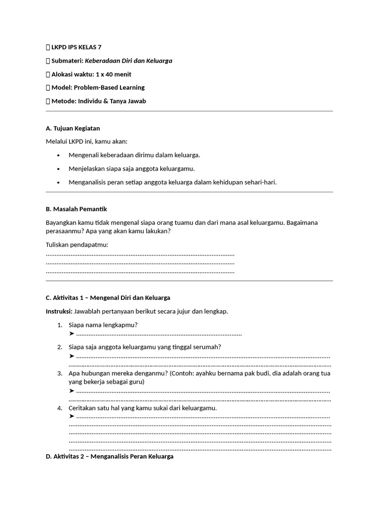 Lkpd Ips Kelas 7 Pdf