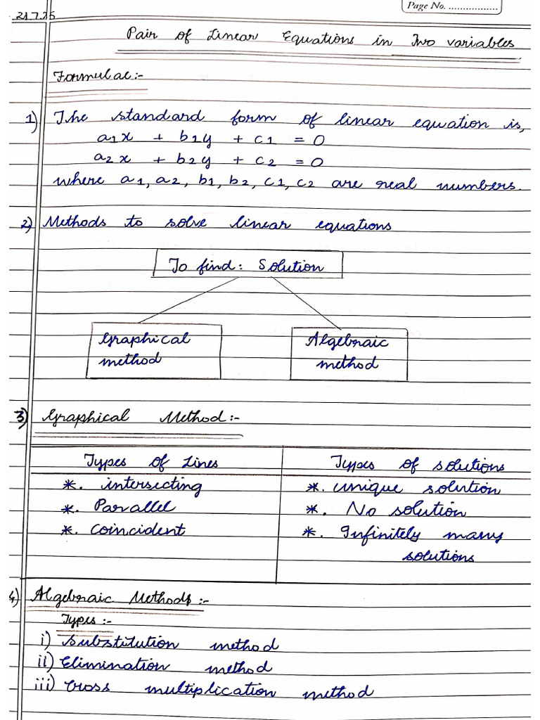 Pair of Linear Equations | PDF