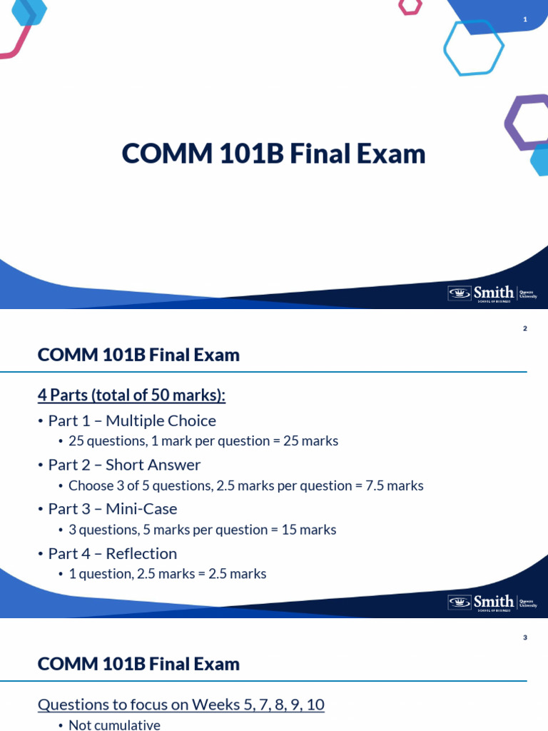 COMM 101B Final Exam Overview | PDF