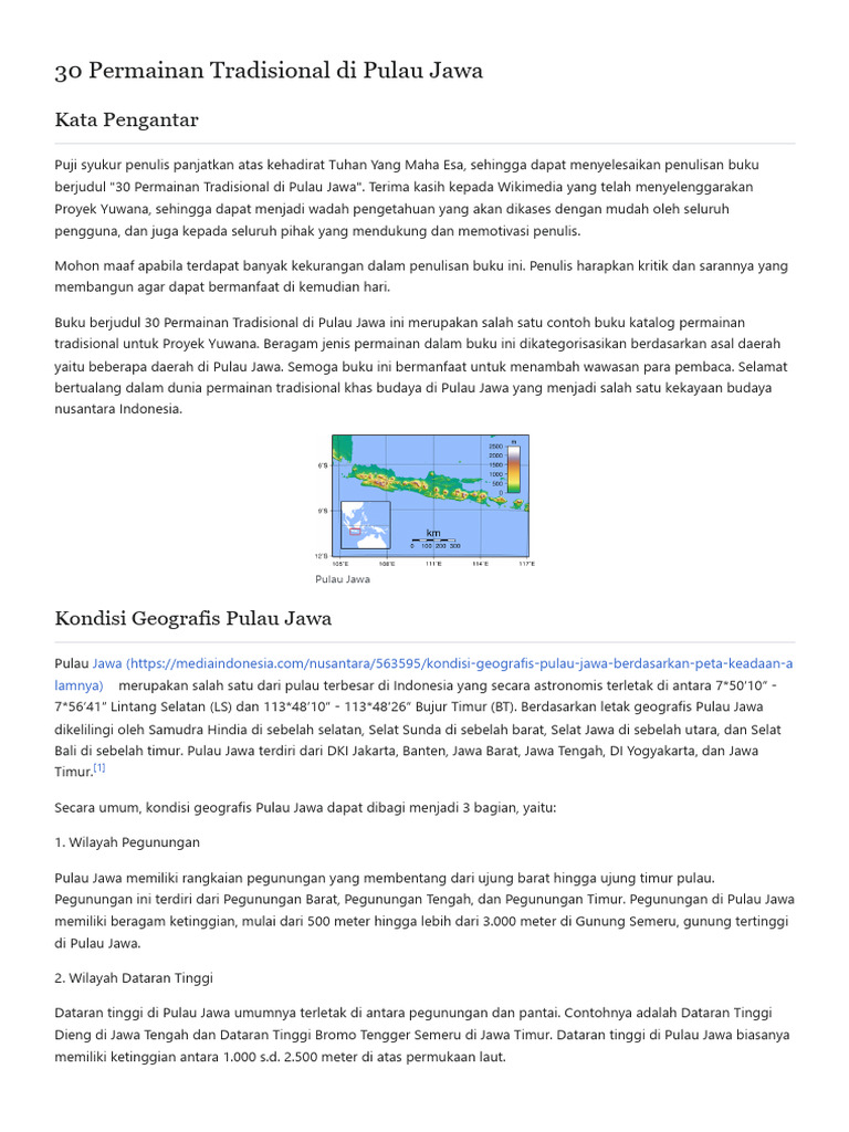 30 Permainan Tradisional Pulau Jawa | PDF