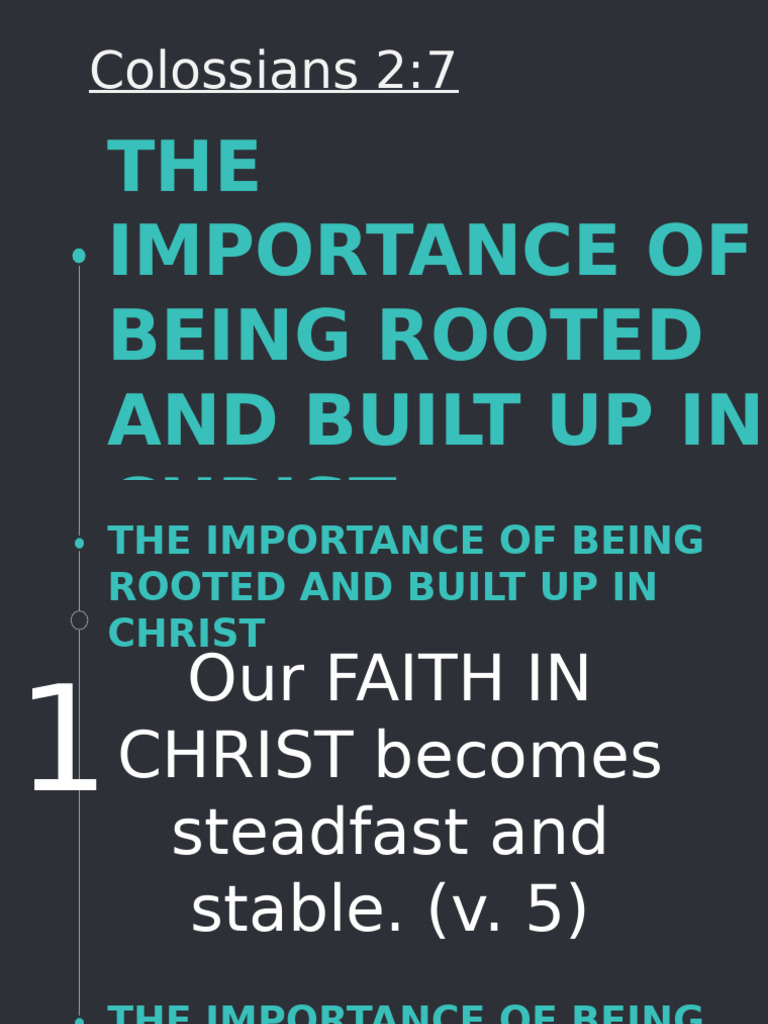 Importance of Being Rooted in Christ | PDF