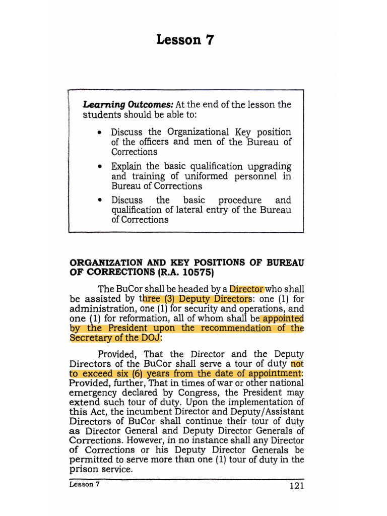 Organizational Key Position of The BOC | PDF