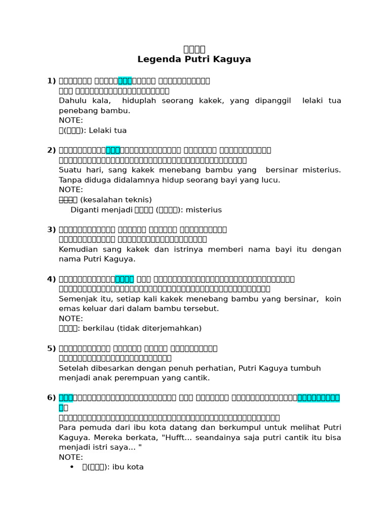 Legenda Putri Kaguya - Nisa - Ana.ina - Nopi | PDF