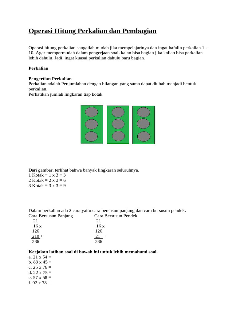 Operasi Hitung Perkalian dan Pembagian | PDF