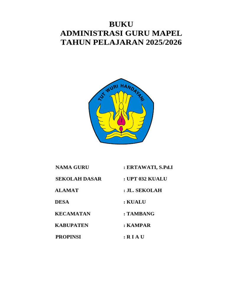 Buku Administrasi Guru Mapel 2025/2026 | PDF