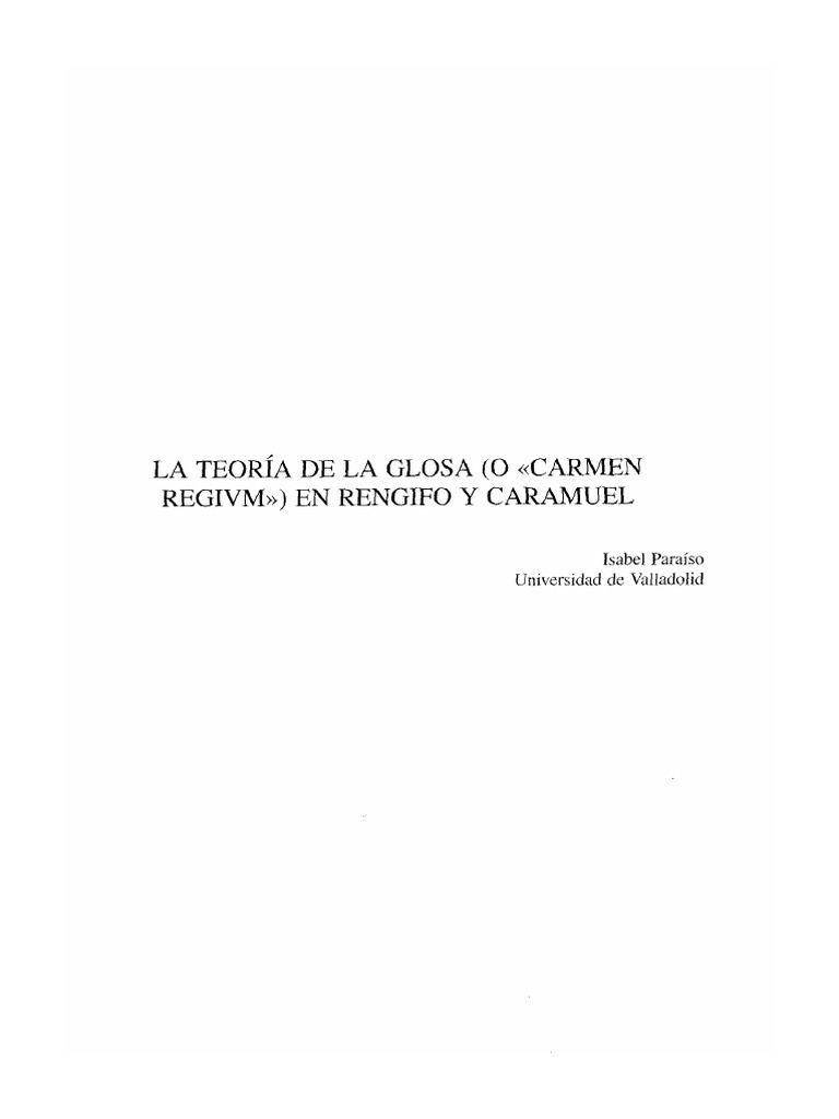 Teoría de la Glosa en Rengifo y Caramuel | PDF | Metro (poesía) | Fonética