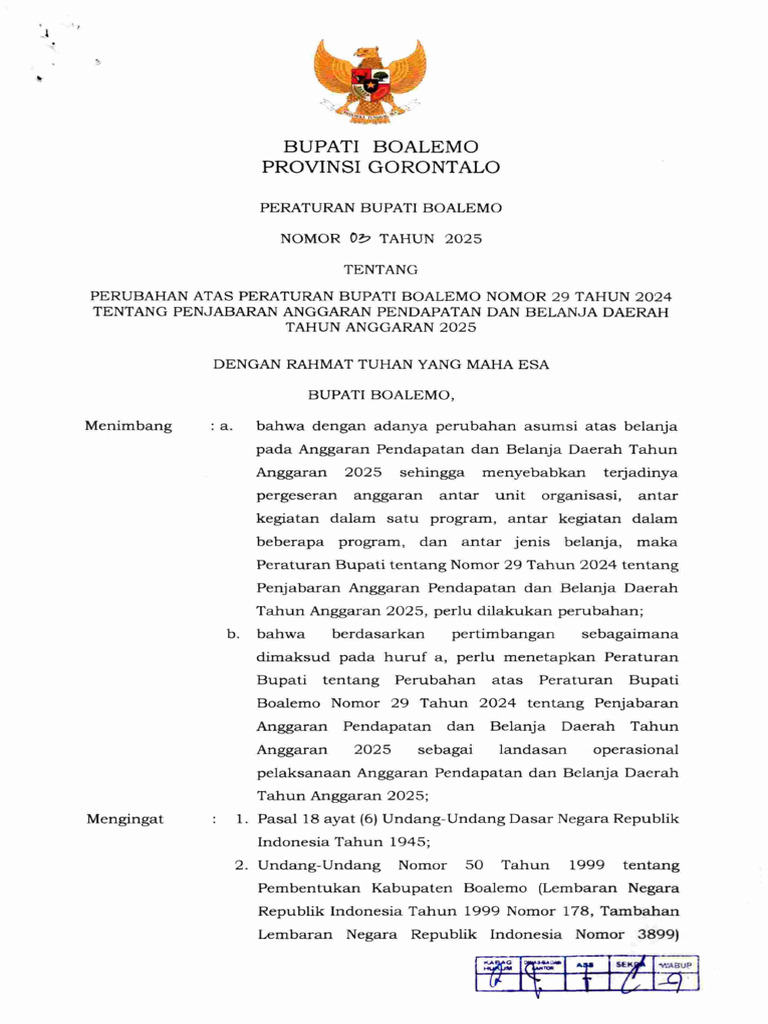 Perbup Nomor 3 Tahun 2025 | PDF