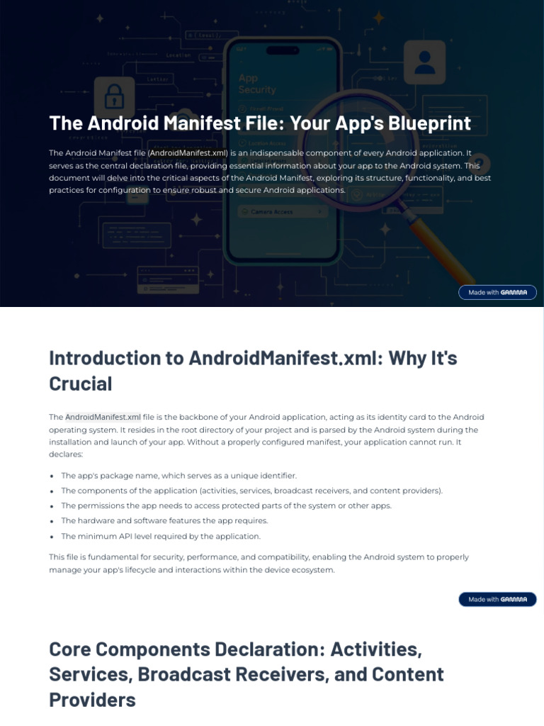 Understanding Android Manifest Essentials | PDF | Android (Operating ...