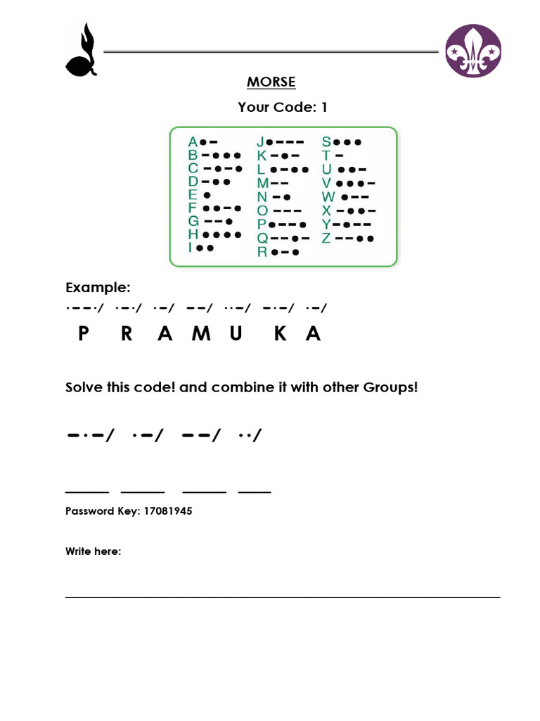 (Riddle) MORSE For Boys Scout | PDF | Outdoor Recreation | Youth Organizations