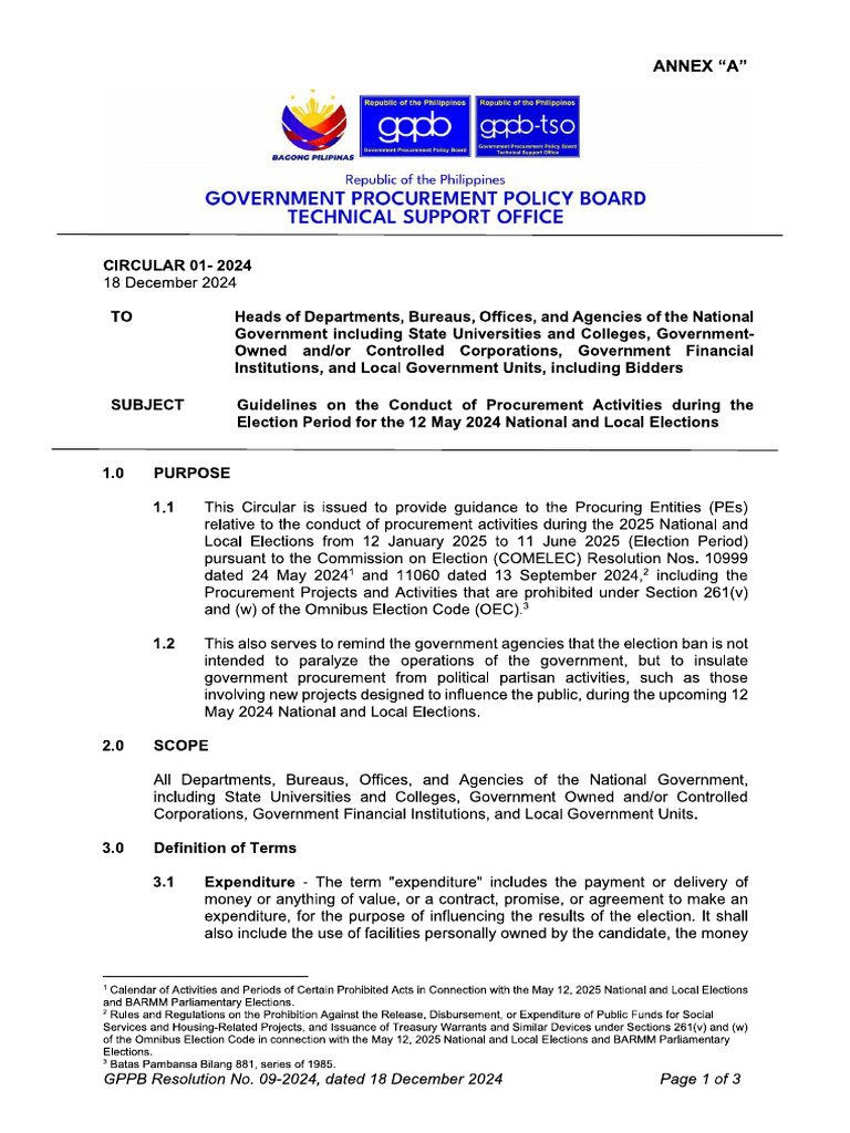 GPPB Circular No 01-2024 | PDF