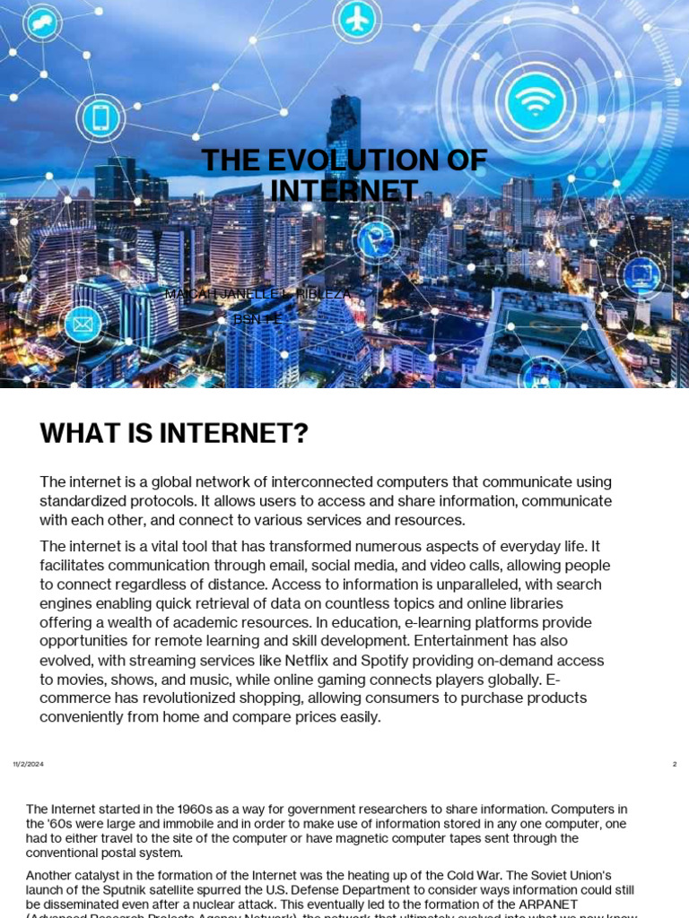 The Evolution of Internet | PDF | Internet | Computer Network