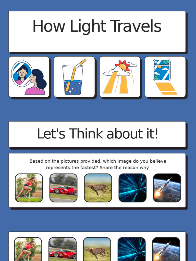 How Light Travels Science Educational Presentation in Blue and White ...