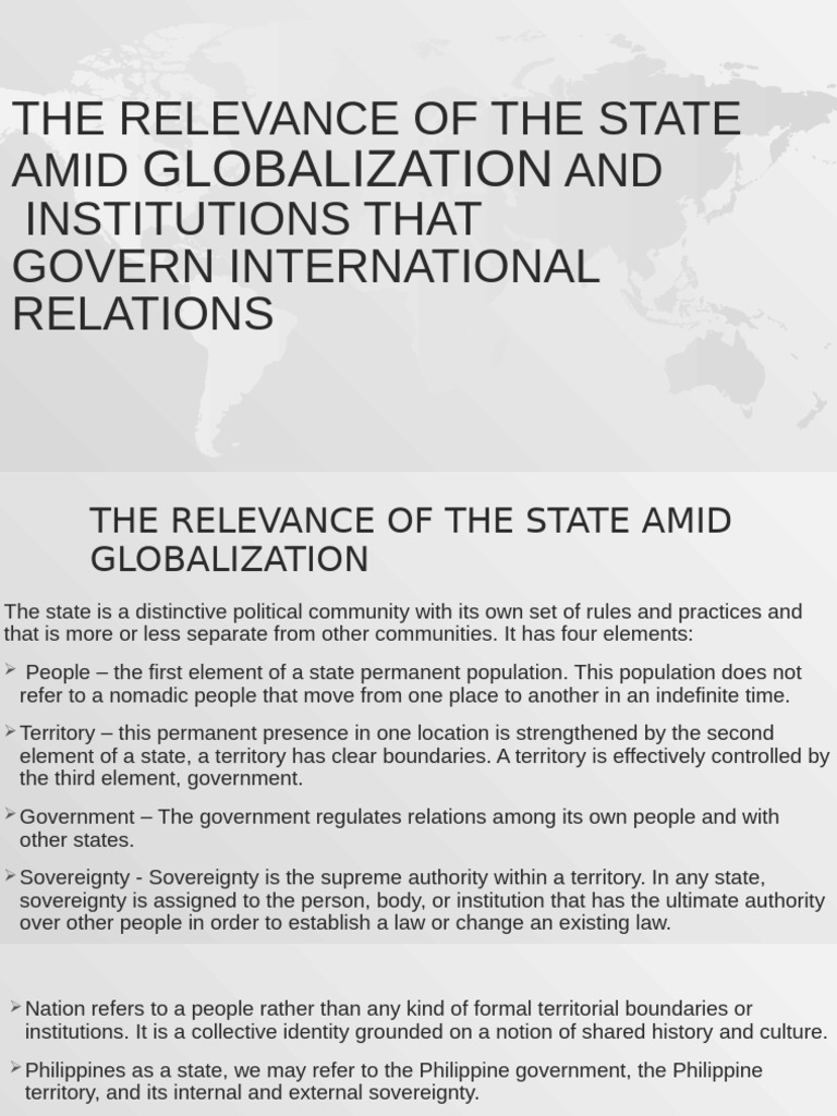 The Relevance of The State Amid Globalization and | PDF | State (Polity ...