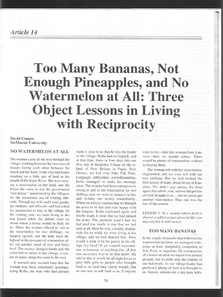 Too Many Bananas | PDF